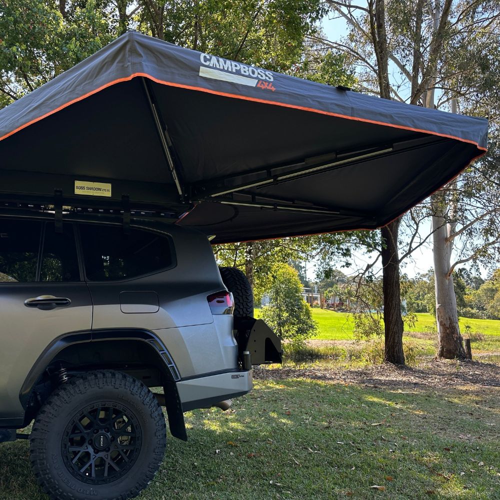 Boss Shadow 270 Standard Awning With Zip Rooftop Tent Entry – CampBoss