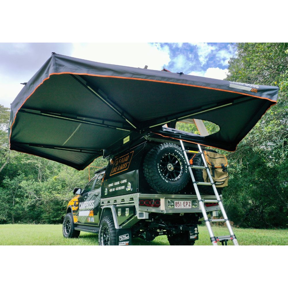 Boss Shadow 270XL Awning With Zip Rooftop Tent Entry – CampBoss