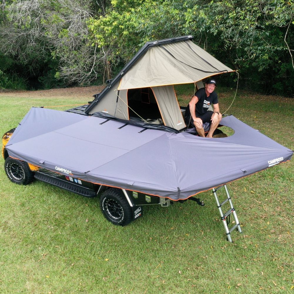 Boss Shadow 270XL Awning With Zip Rooftop Tent Entry – CampBoss