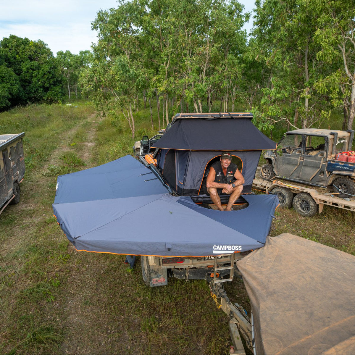 Boss Shadow 270XL Awning With Zip Rooftop Tent Entry – CampBoss